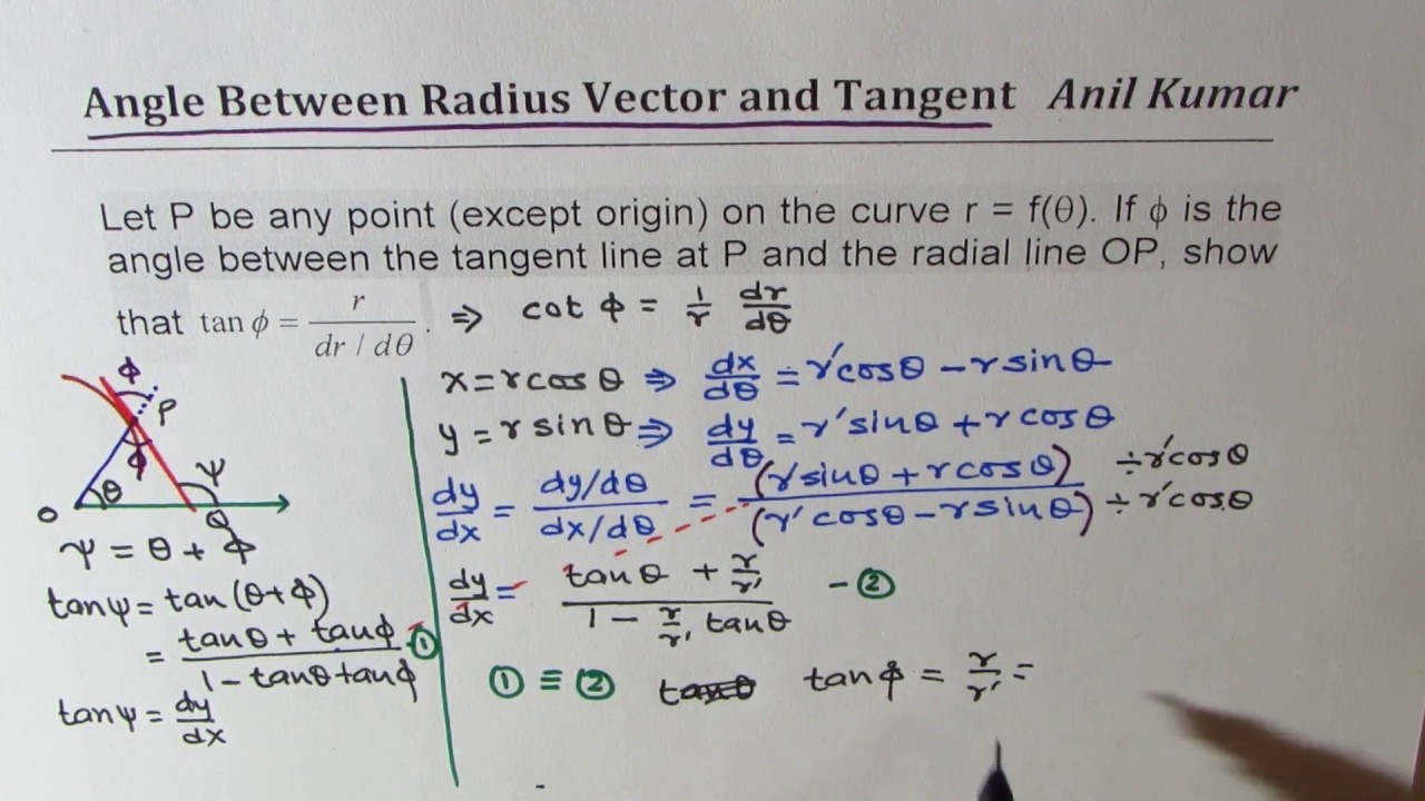 Hindi Angle Between Radius Vector And Tangent IMPORTANT Formula YouTube hindi-angle-between-radius-vector-and-tangent-important-formula-youtube