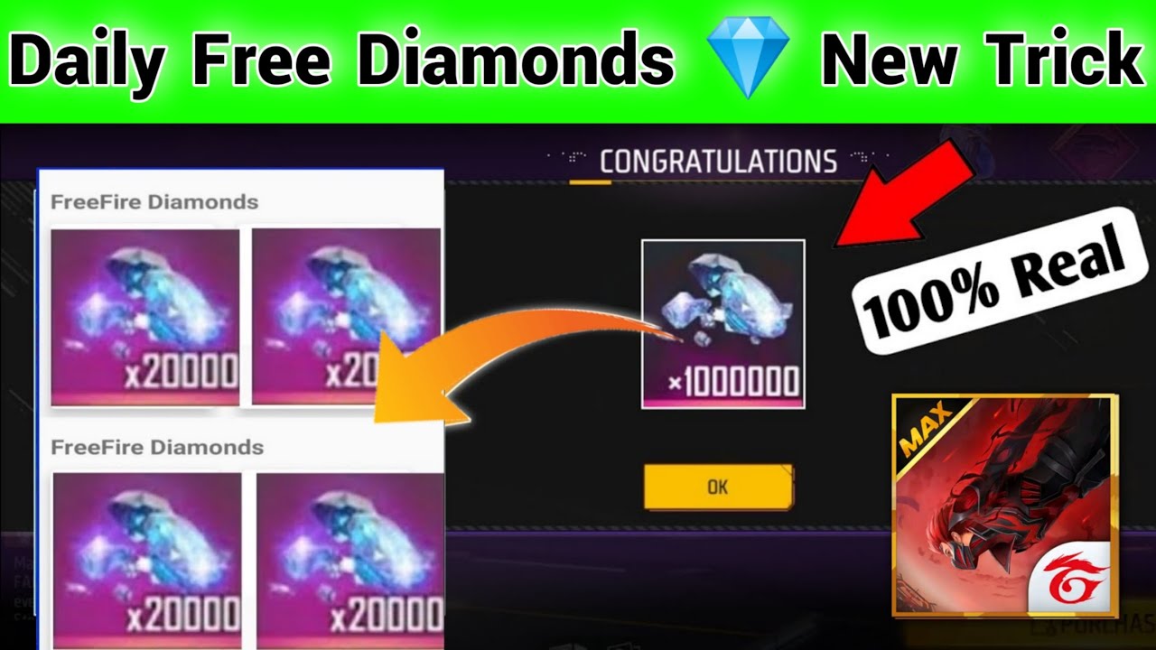 Daily 3000💎 Diamonds Trick. How To Get Free Diamonds In Free Fire Max ...