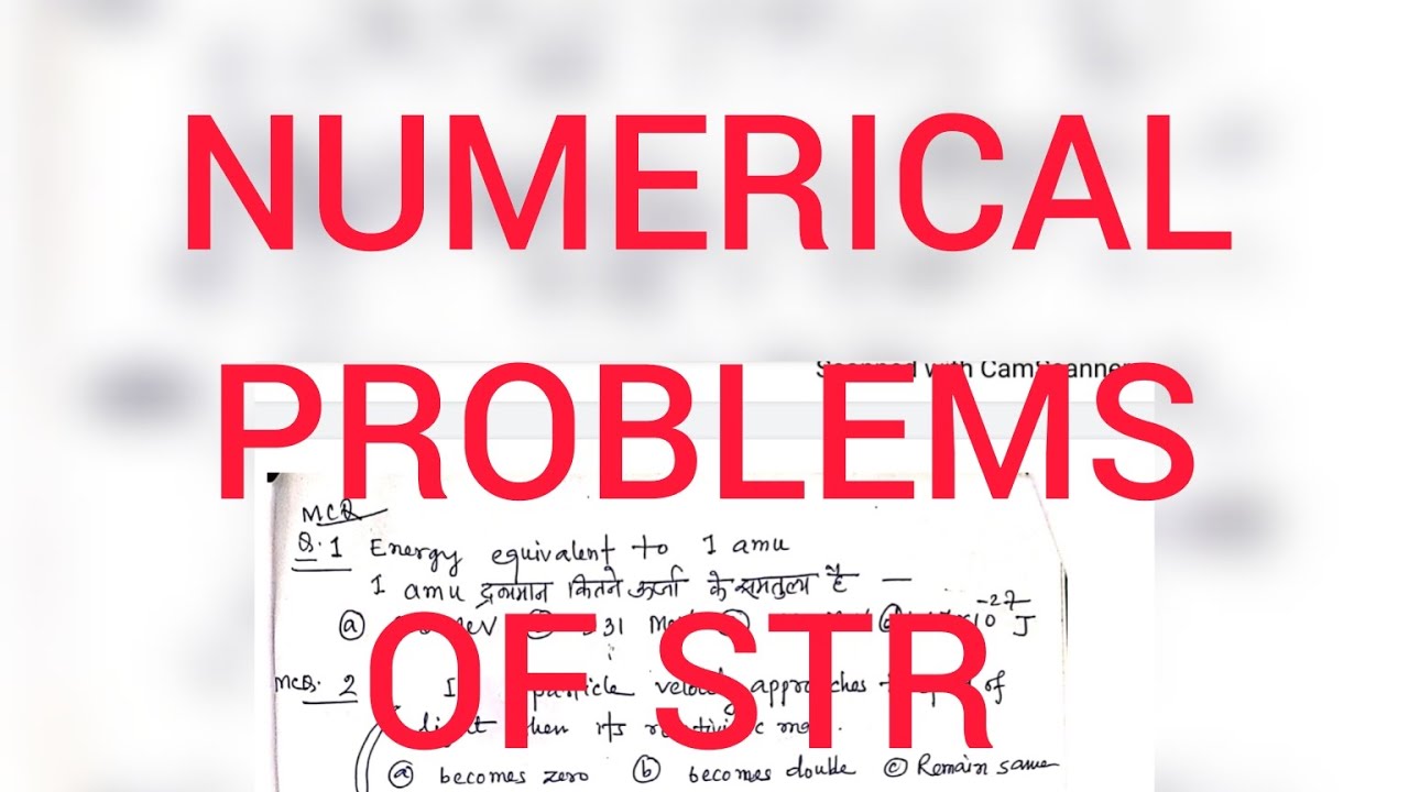special theory of relativity numerical problems for TGT/PGT jharkhand ...