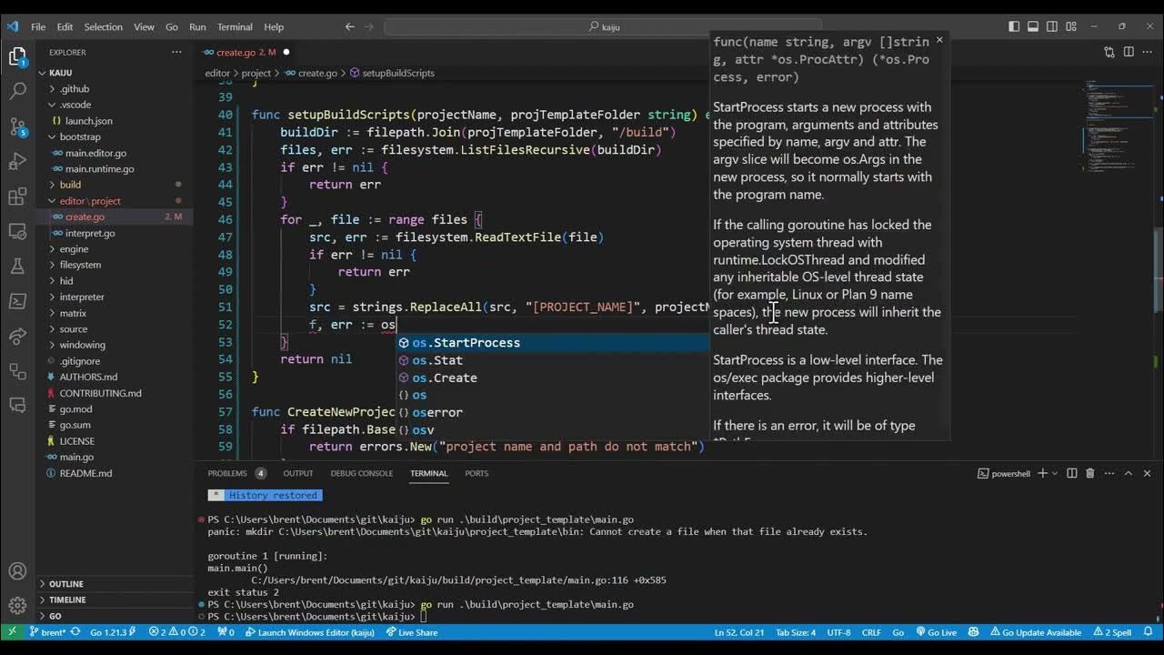 Kaiju Engine (issue #30) - Use project name for build scripts on new project - YouTube