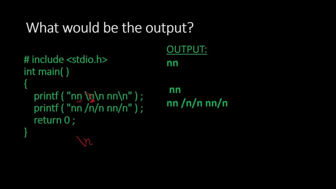 Escape Sequence \n in C #cprogramming #escapesequence #output #gatecs #findtheoutput #coding ...