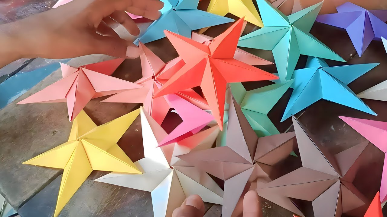 How To Make 3D Star's || at home #craft #youtube - YouTube