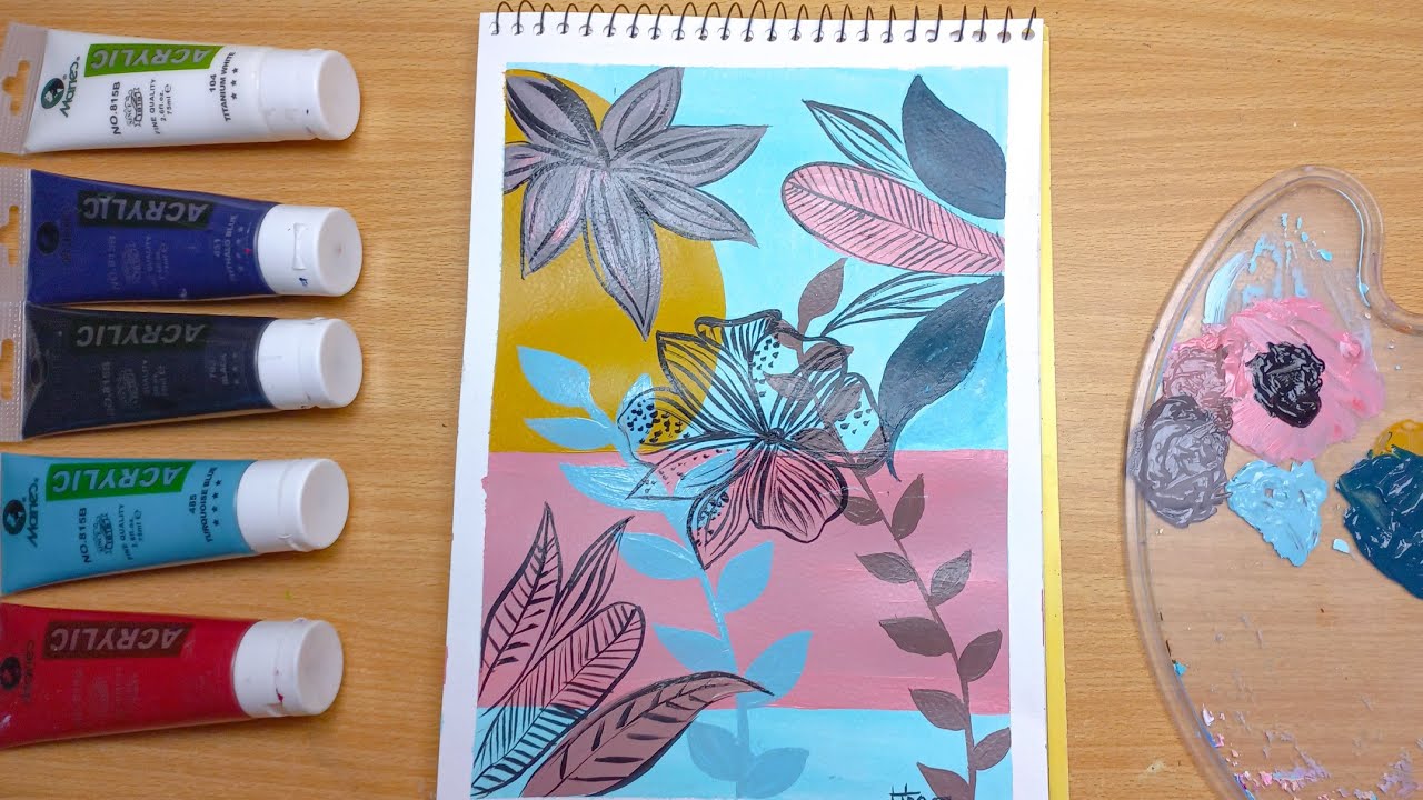 Easy BOHO painting | Abstract art | arcrylic painting boho easy ...