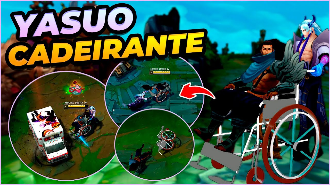 YASUO CADEIRANTE GAMEPLAY ( A MELHOR SKIN DO MOD ) - Mod skin - League ...