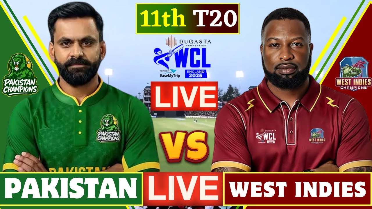 Pakistan Champions vs West Indies Champions, 11th T20 | WCL Live - Live ...
