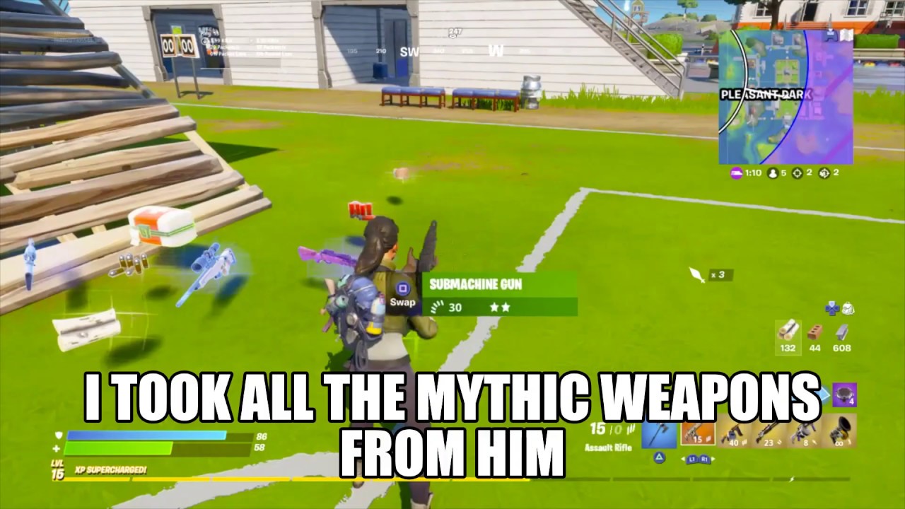 Fortnite! Tricky trap and having all mythic weapons! - YouTube