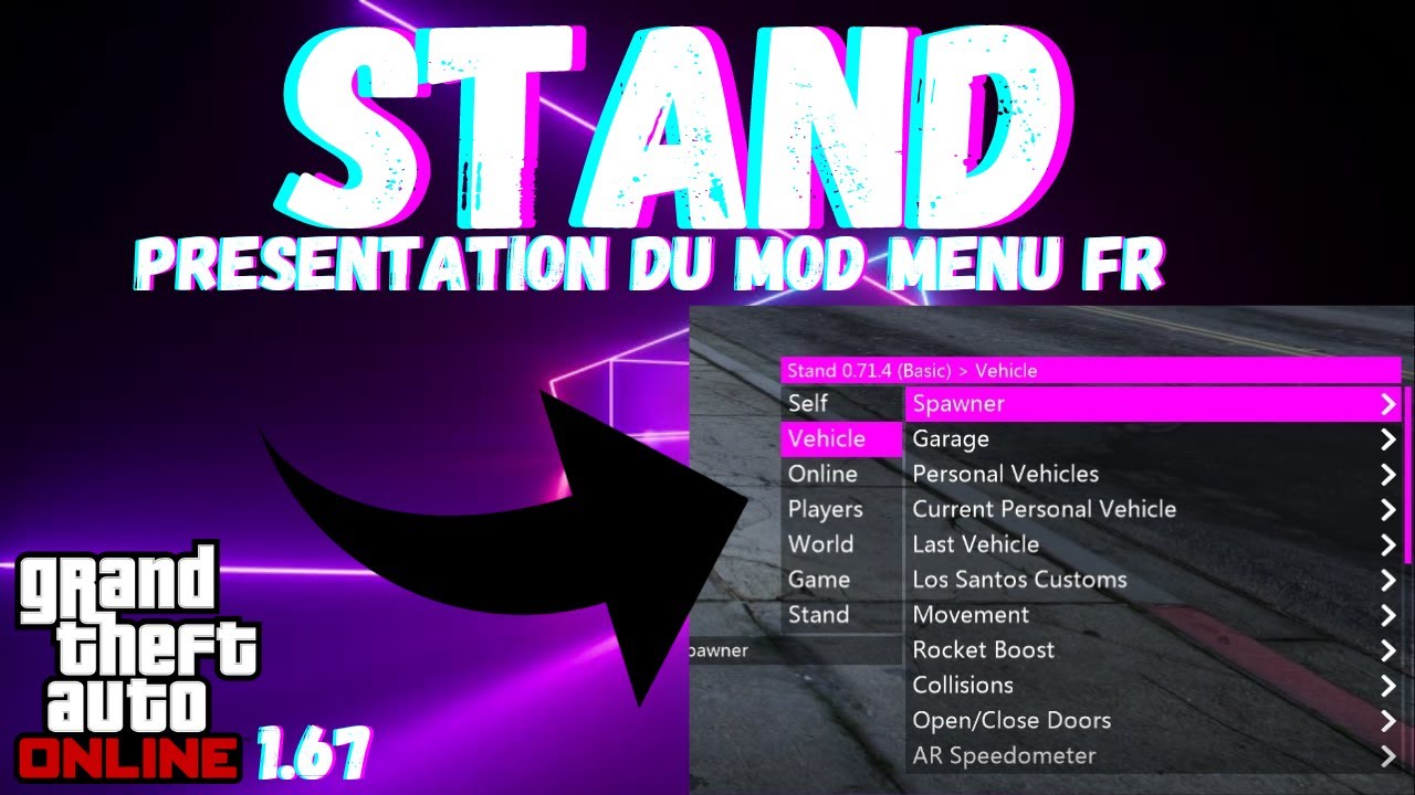 Présentation du mod menu *STAND* sur GTA ONLINE 1.67 / UNDETECTED and ...