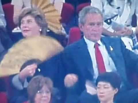 George Bush Waving American Flag