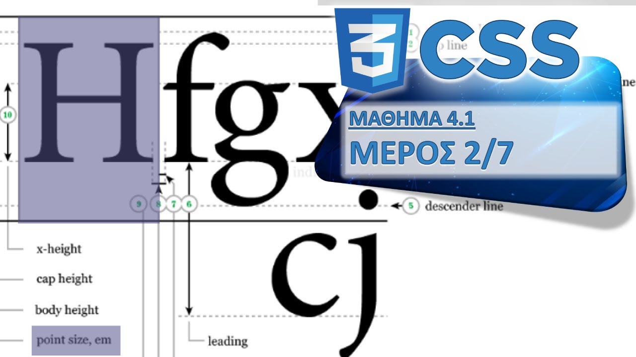 CSS - ΜΑΘΗΜΑ 4.1 - ΚΕΙΜΕΝΟ: ΓΡΑΜΜΑΤΟΣΕΙΡΕΣ - ΜΕΡΟΣ 2 ΑΠΟ 7 - Μέγεθος ...