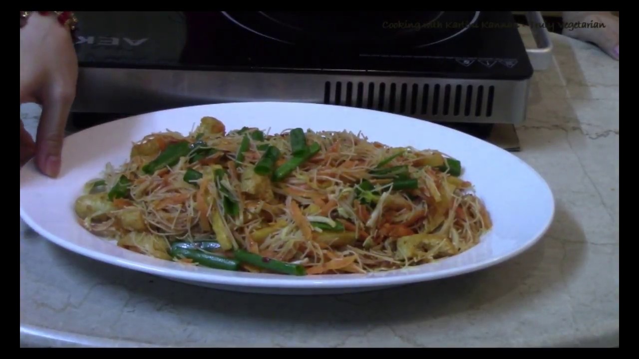 Vegetarian Mee Siam - Fried Vermicelli - YouTube