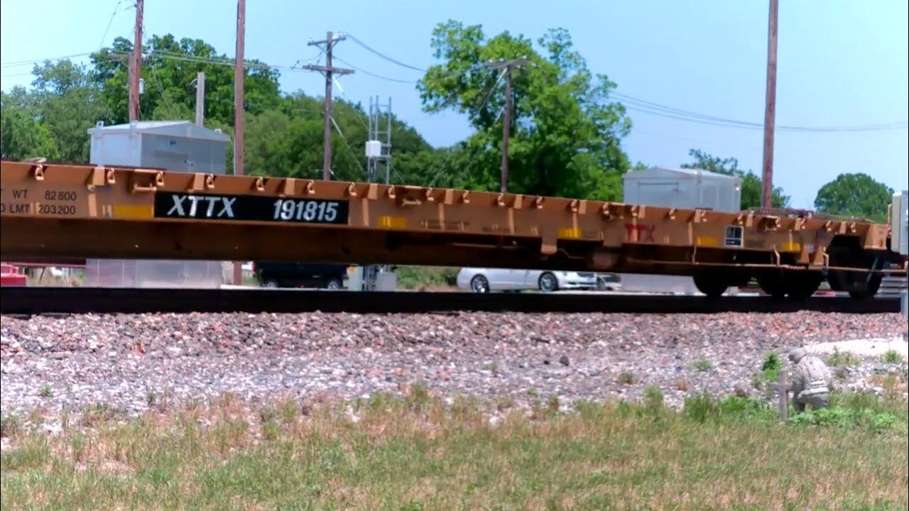 BNSF WB Bare Table Flatcar Train in Copperas Cove, TX. 08/05/2024. - YouTube