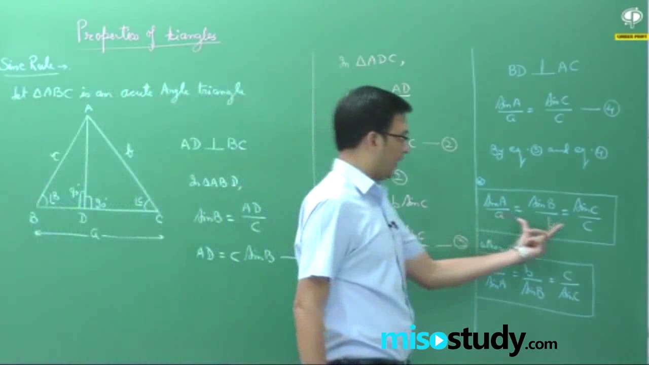 Properties of Triangle for mathematics class 11 by Kota faculty - YouTube