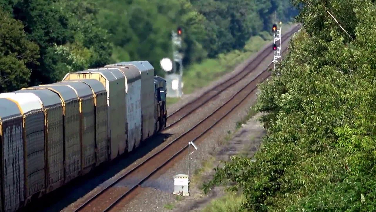 World's Longest Auto Rack Train 60 Frames Per Second - YouTube