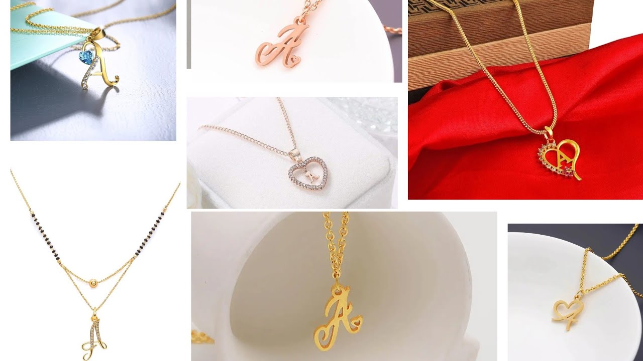 A alphabet locket designs | a latter gold pendant | locket design in ...