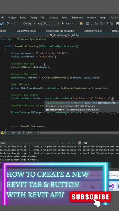 HOW TO CREATE A NEW REVIT TAB & BUTTON WITH REVIT API - YouTube