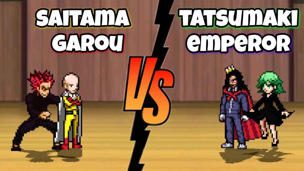 Saitama and Garou Vs Tatsumaki and Homeless Emperor one punch man ...