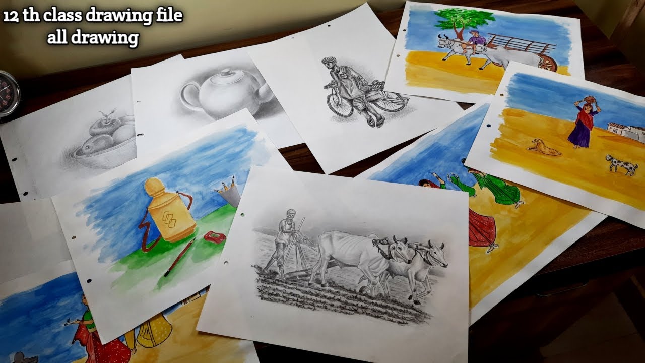 12th class project file all drawing tour | my all drawing tour ...