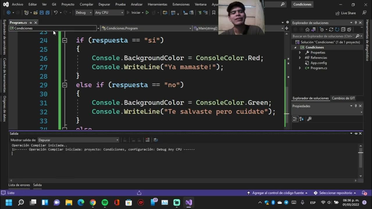 Curso de programacion - Visual Studio 2022 C# - Condiciones IF, ELSE IF y SWITCH - YouTube