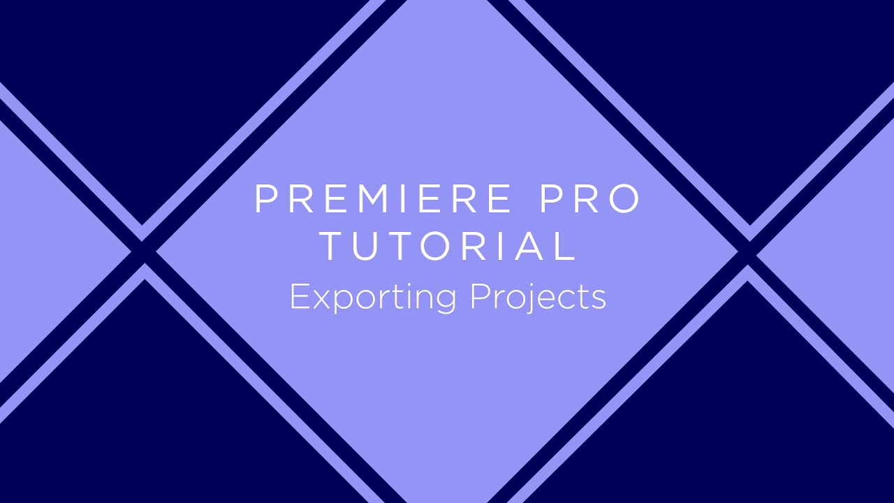 Premiere Pro: Exporting Projects - YouTube