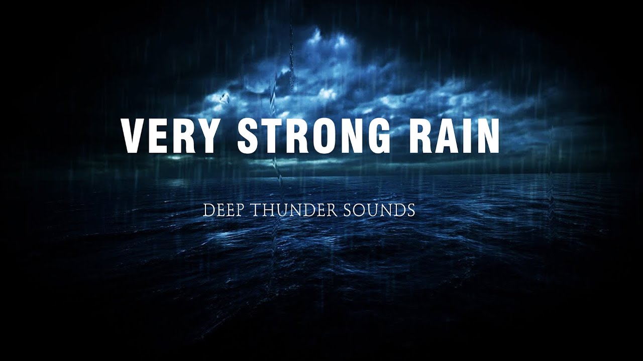 Very Strong Rain and Deep Thunder Sounds for Sleeping | Dimmed Screen ...