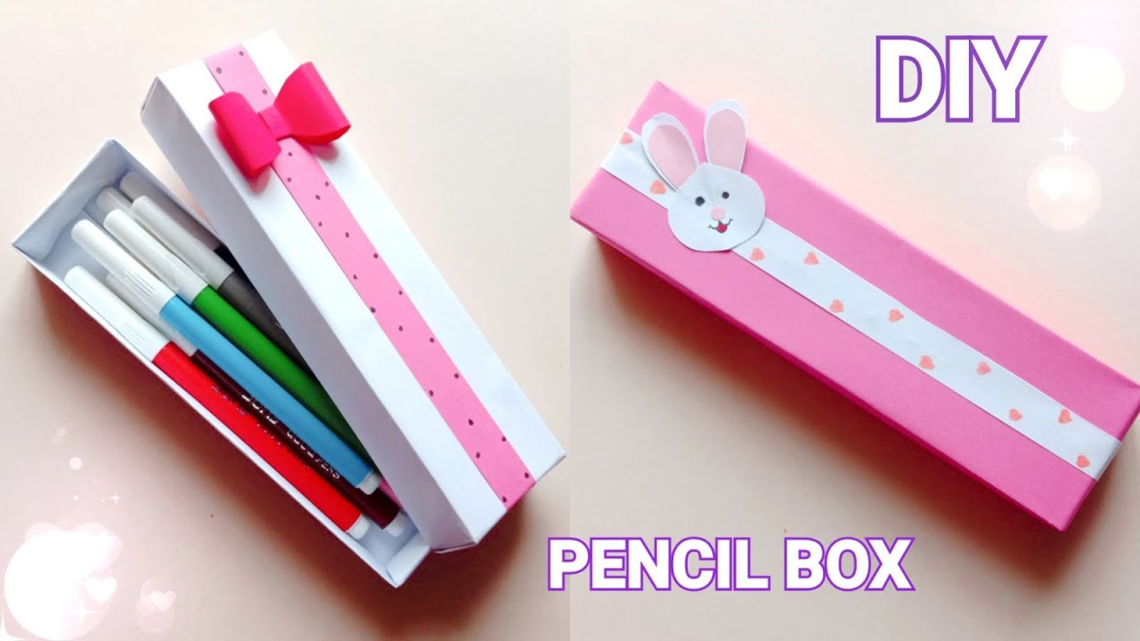 DIY ORIGAMI PENCIL BOX | SCHOOL CRAFT | PAPER PENCIL BOX | GIFT BOX ...