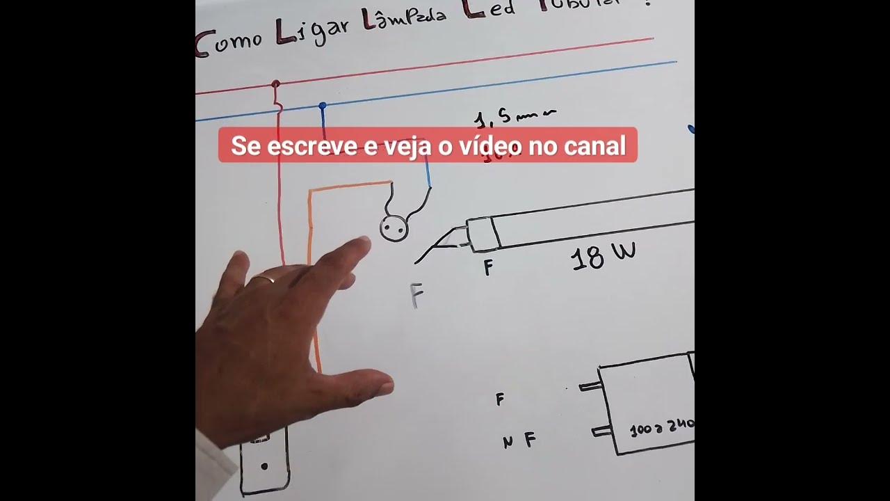 Como ligar lâmpada tubular Led - YouTube