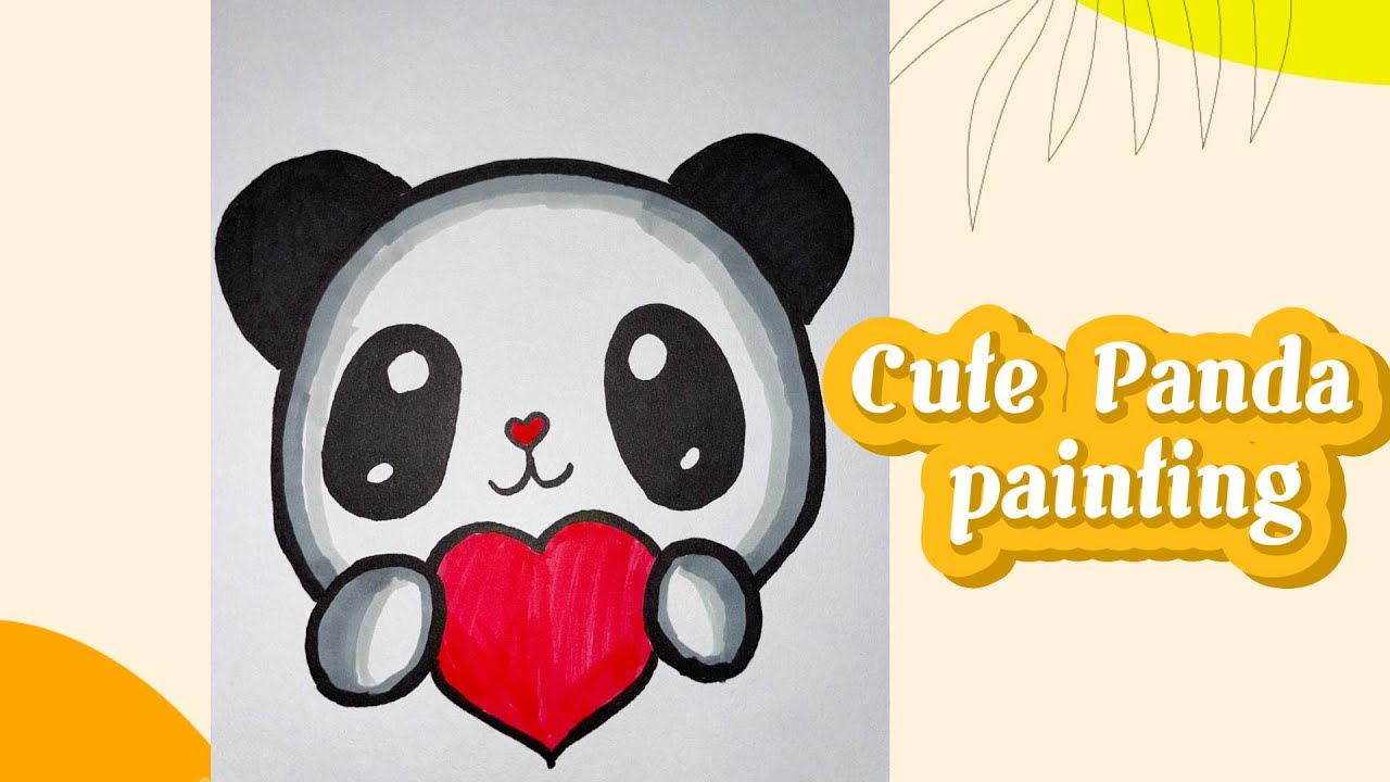 How to draw a Cute Panda painting - YouTube