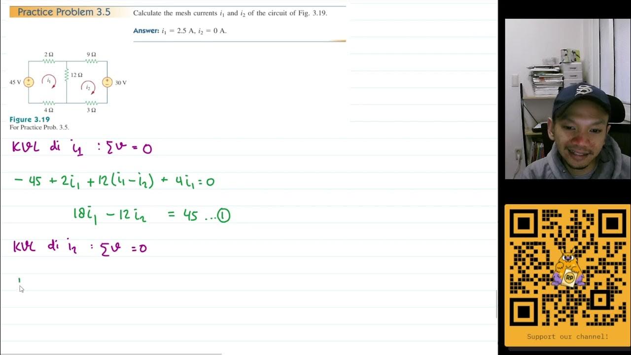 [ID] Practice Problem 3.5 Fundamental of Electric Circuits (Alexander/Sadiku) 5th Ed - Mesh ...