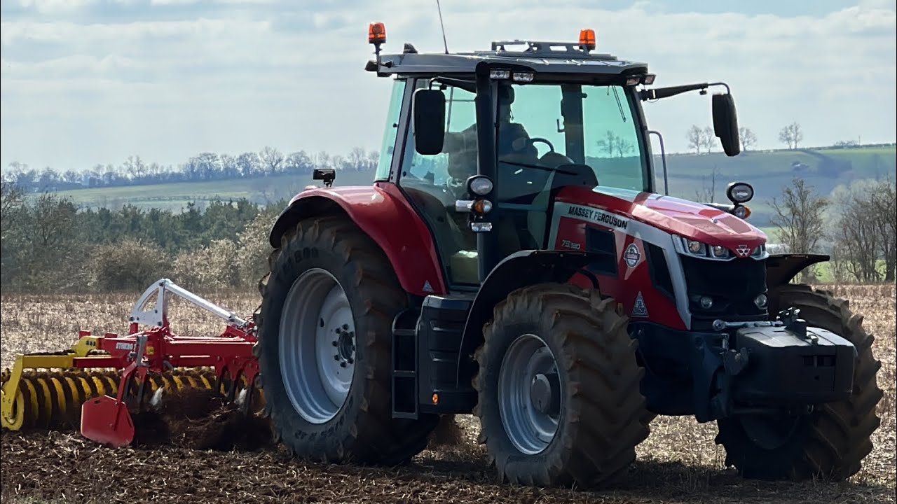 Massey Ferguson 7S.180 and Pottinger Synkro 3030 cultivator - YouTube