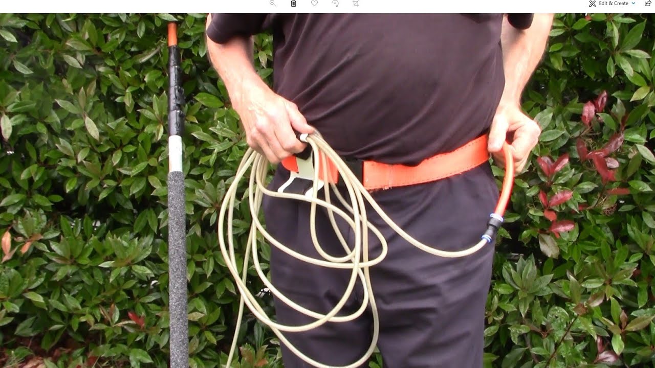 WINDOW CLEANING NO MORE TRIPPING ON WATER FED POLE HOSES - YouTube