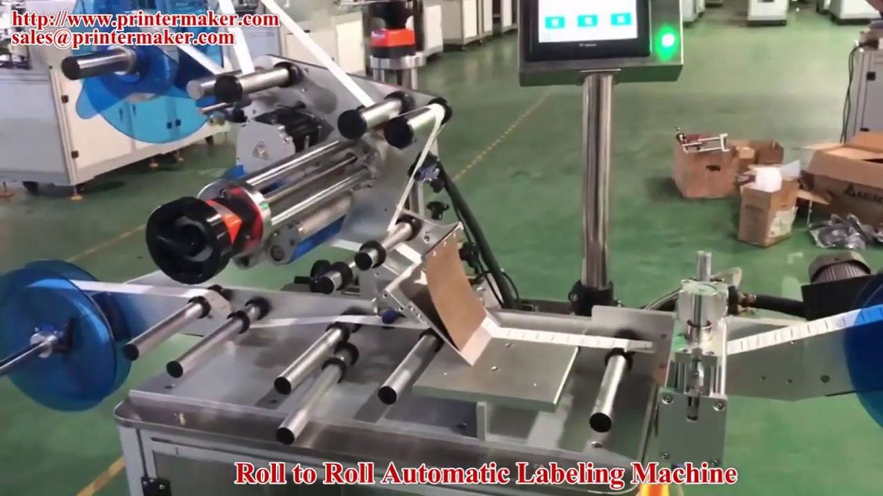 Roll to Roll Automatic Labeling Machine - YouTube