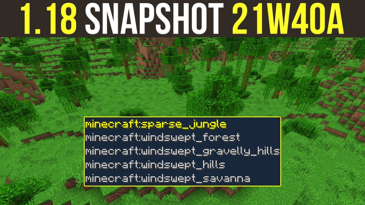 Minecraft 1.18 Snapshot 21w40a New Biomes, Ore Distribution & Mob ...