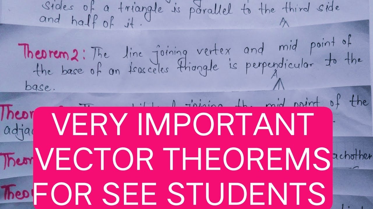 #Question no 24 in SEE(Very important theorem of vector geometry ...