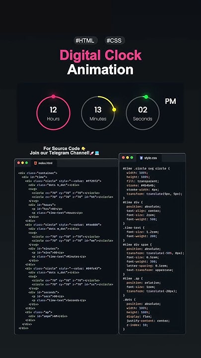 Digital clock animation using JavaScript #trending #coding #webdevelopment #shorts #htmlcss #js ...
