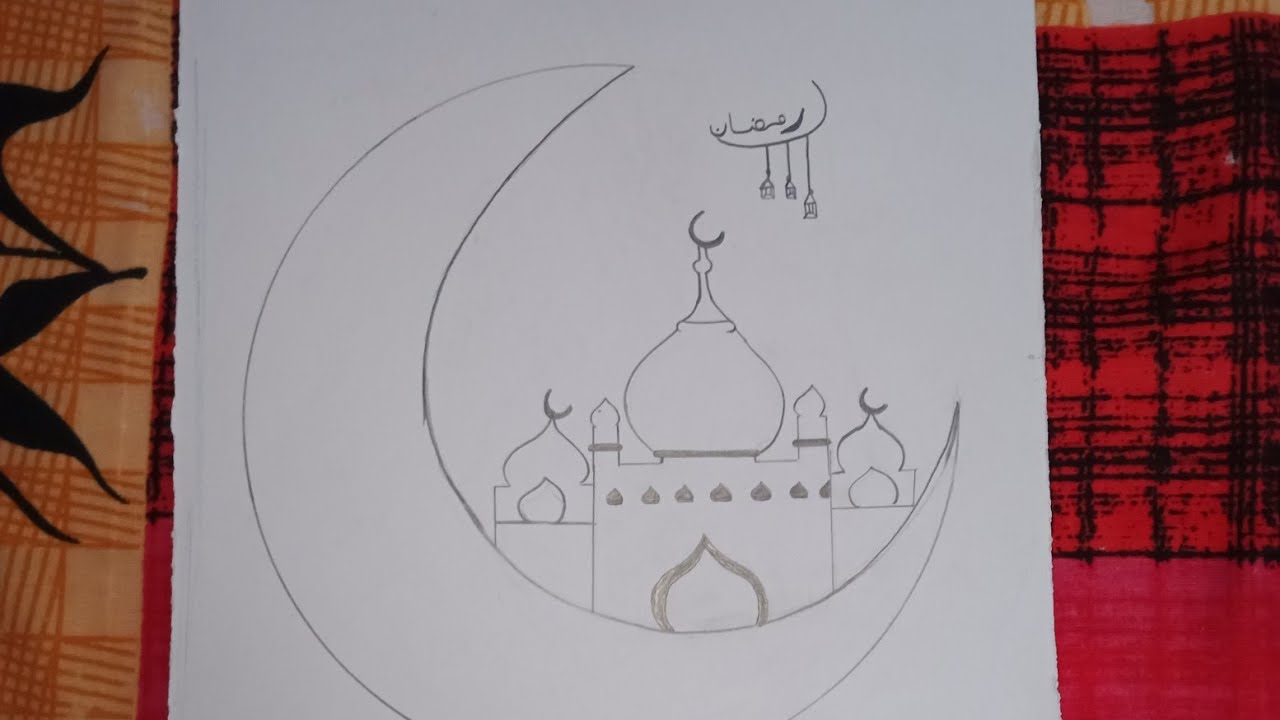 very# beautiful Eid chand🌙 drawing #very easy to make Eid chand drawing ...