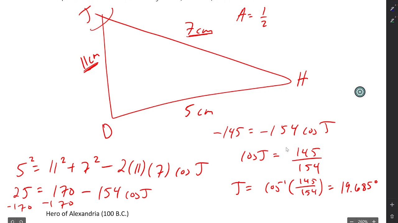 Notes 27 Area of triangles - YouTube