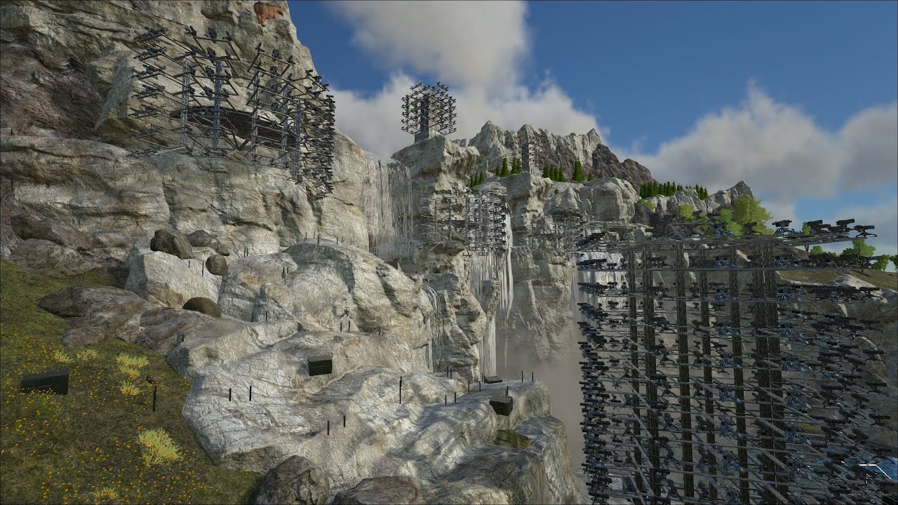 ARK Unofficial Triple Waterfall cave base tour - YouTube