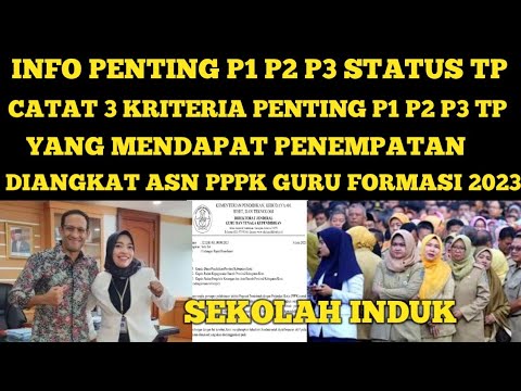 INFO PENTING P1 P2 P3 STATUS TP !! 3 KRITERIA P1 P2 P3 DAPAT PENEMPATAN DI PPPK GURU 2023 - YouTube