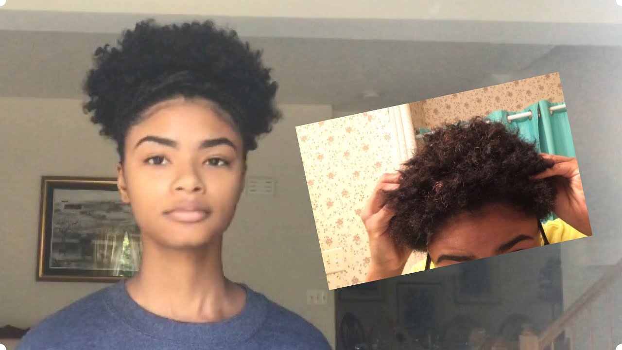 Pineapple/puff hair tutorial || twa natural hair - YouTube