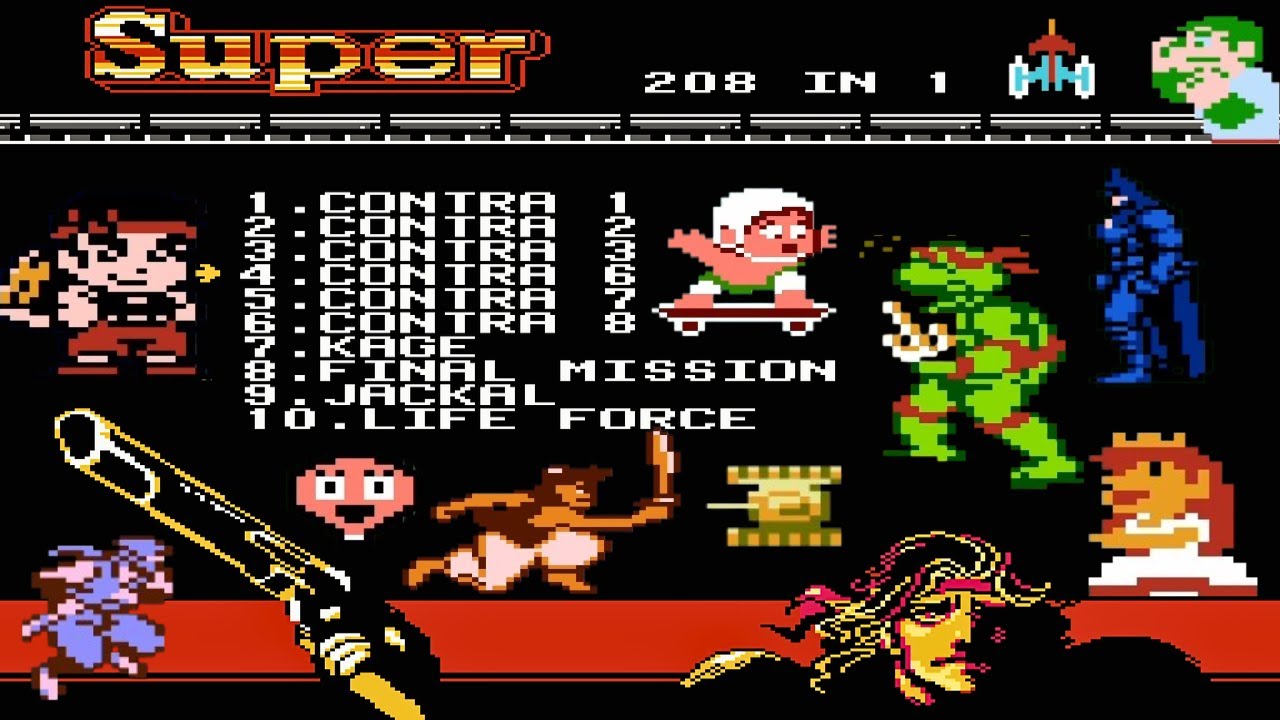NES 208 in 1 Gameplay : Cool Boy Real Games Played - YouTube