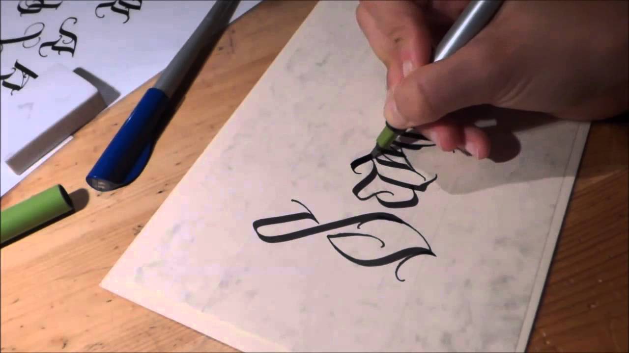 Parellel Pen Calligraphie - Prénoms - YouTube