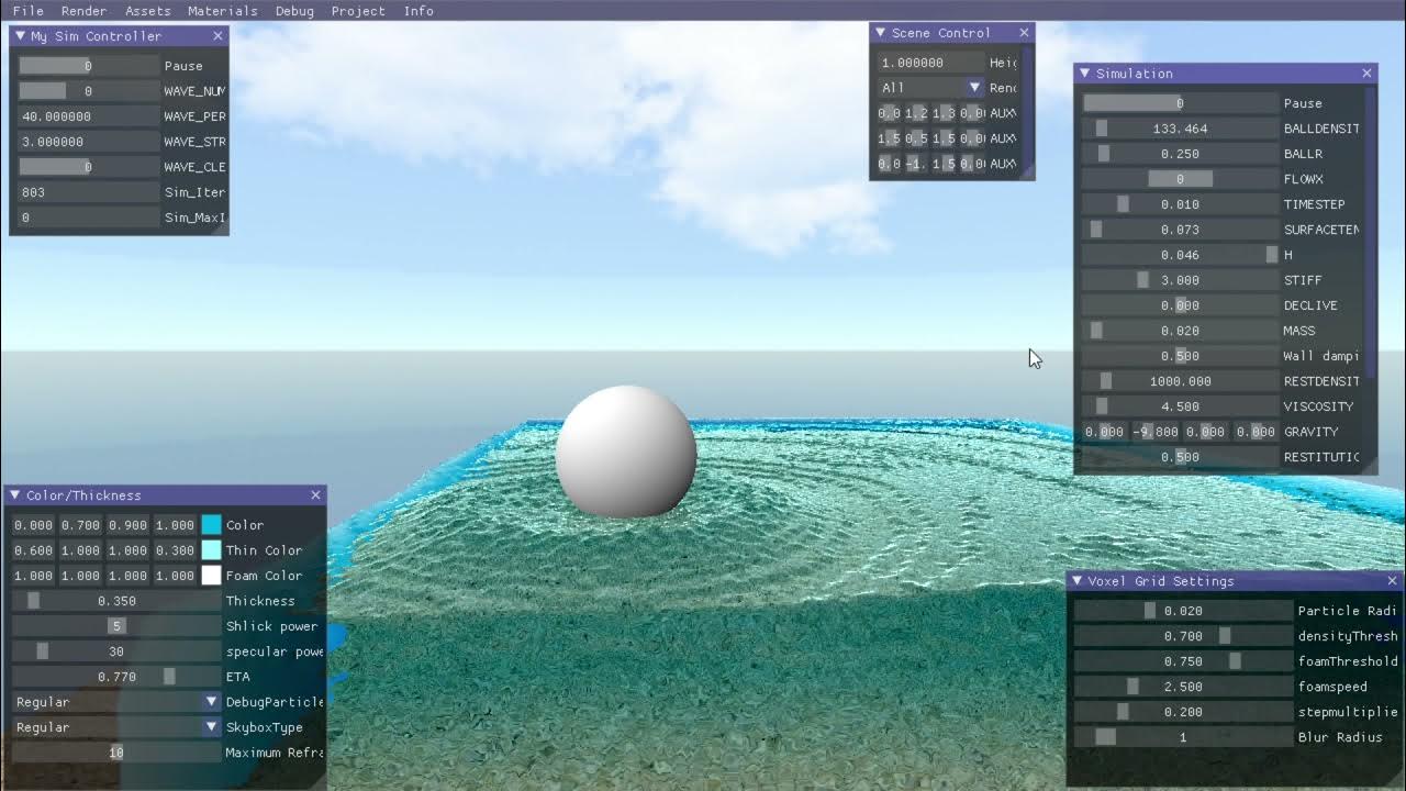 Sph - Gpu - Compute shader With index sorting(Floating ball Simulation) - YouTube