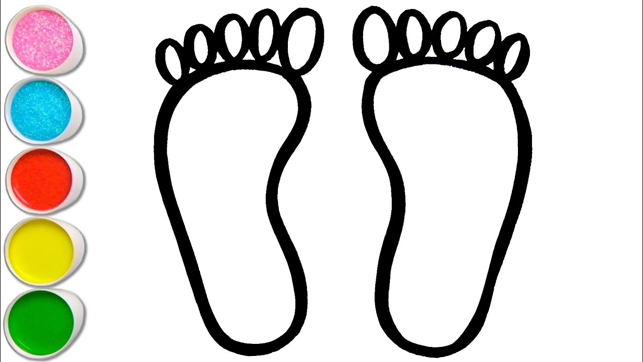 Feet Drawing, Colouring and Painting Cute Feet For Kids Toddlers | Let ...