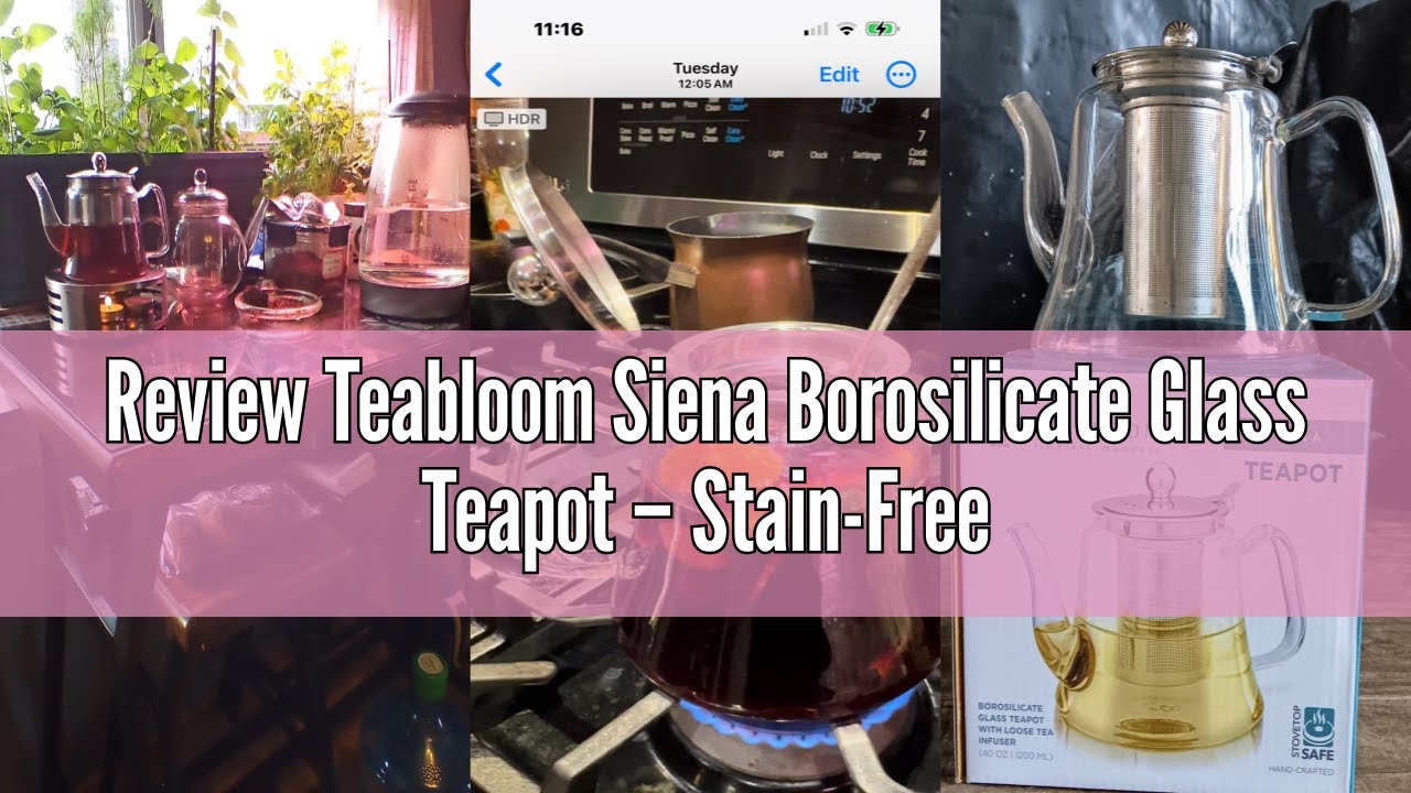 Review Teabloom Siena Borosilicate Glass Teapot – Stain-Free, Heatproof ...