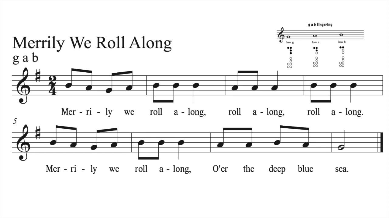 Merrily We Roll Along (gab) 2-4 meter play-along accompaniment - YouTube