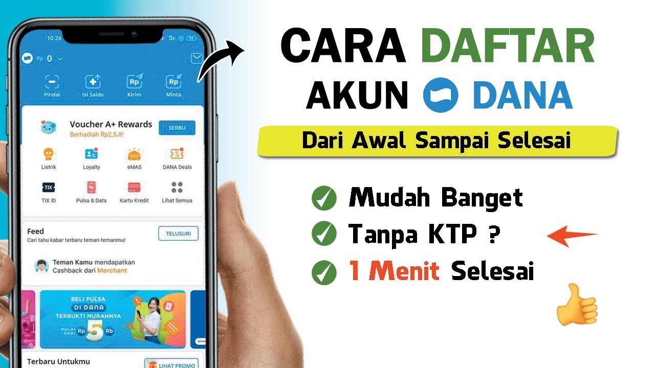 Cara Mudah Daftar Akun Dana Dari Awal Sampai Selesai - YouTube