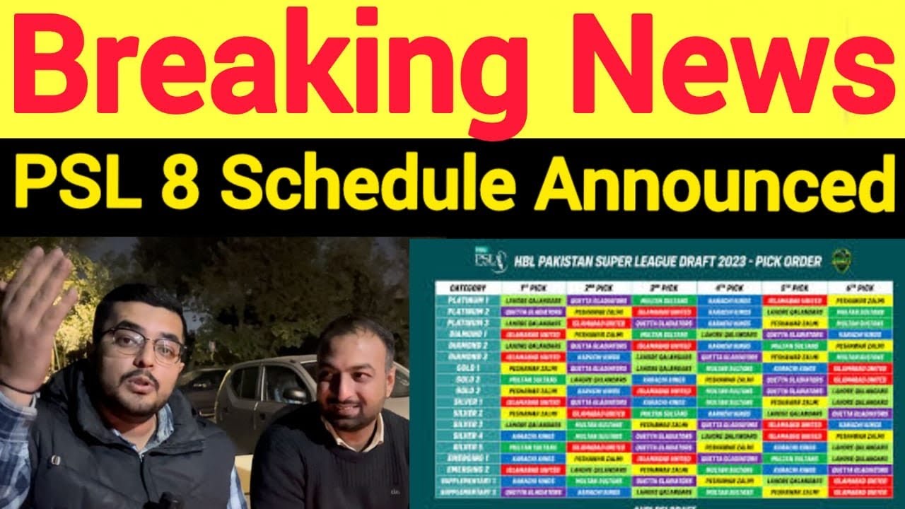 🚨Breaking News PSL 8 SCHEDULE ANNOUNCED ON TEHLKA SPORTS | PSL Kay ...