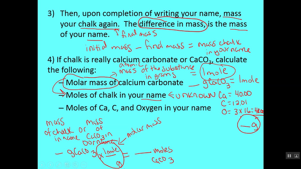 Moles of Chalk Activity - YouTube
