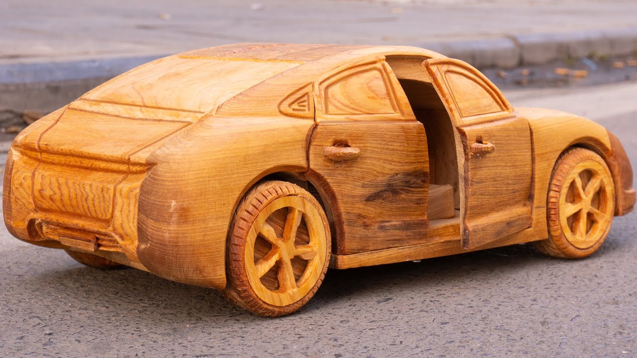 Amazing WoodWorking Skills - DIY Porsche Taycan Turbo S Car Wooden ...