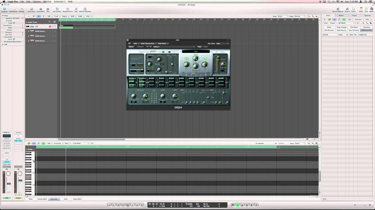logic pro 9 tutorial- Trap HiHATs in Logic Pro - YouTube